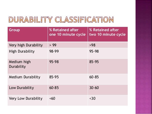 Durability test for rock mass
