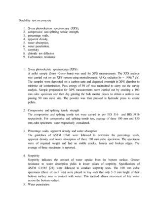 Durability test on concrete | DOCX