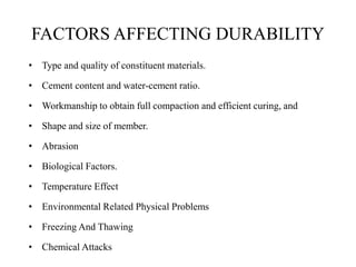 Durabilty of concrete | PPTX