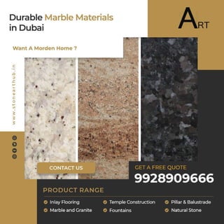 Durable Marble Materials in Dubai - ☎ 9928909666 | PDF