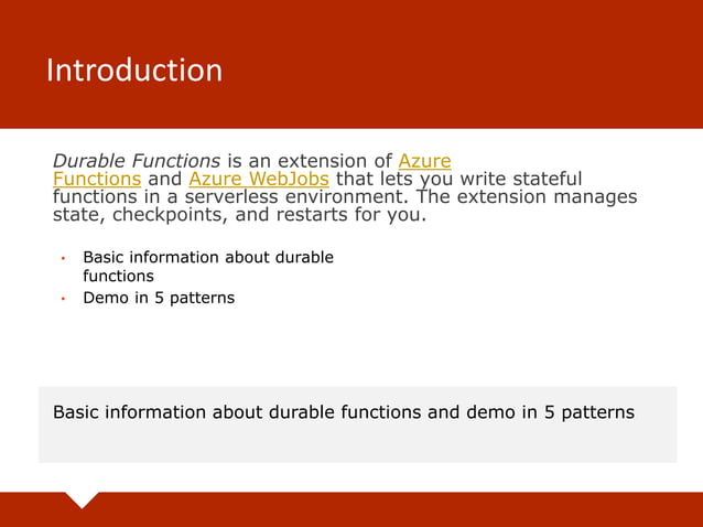 Durable functions | PPT