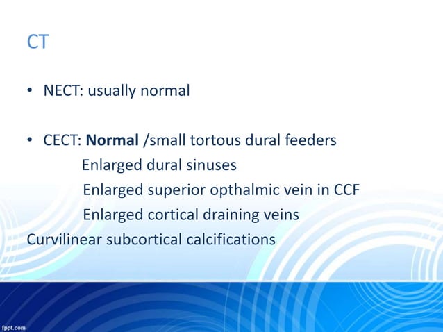 Dural arteriovenous fistula & AVM | PPTX | Blood Disorders | Diseases ...