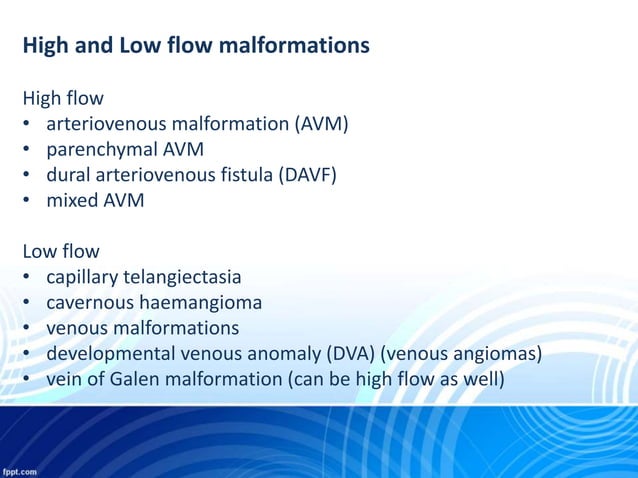 Dural arteriovenous fistula & AVM | PPTX | Blood Disorders | Diseases ...