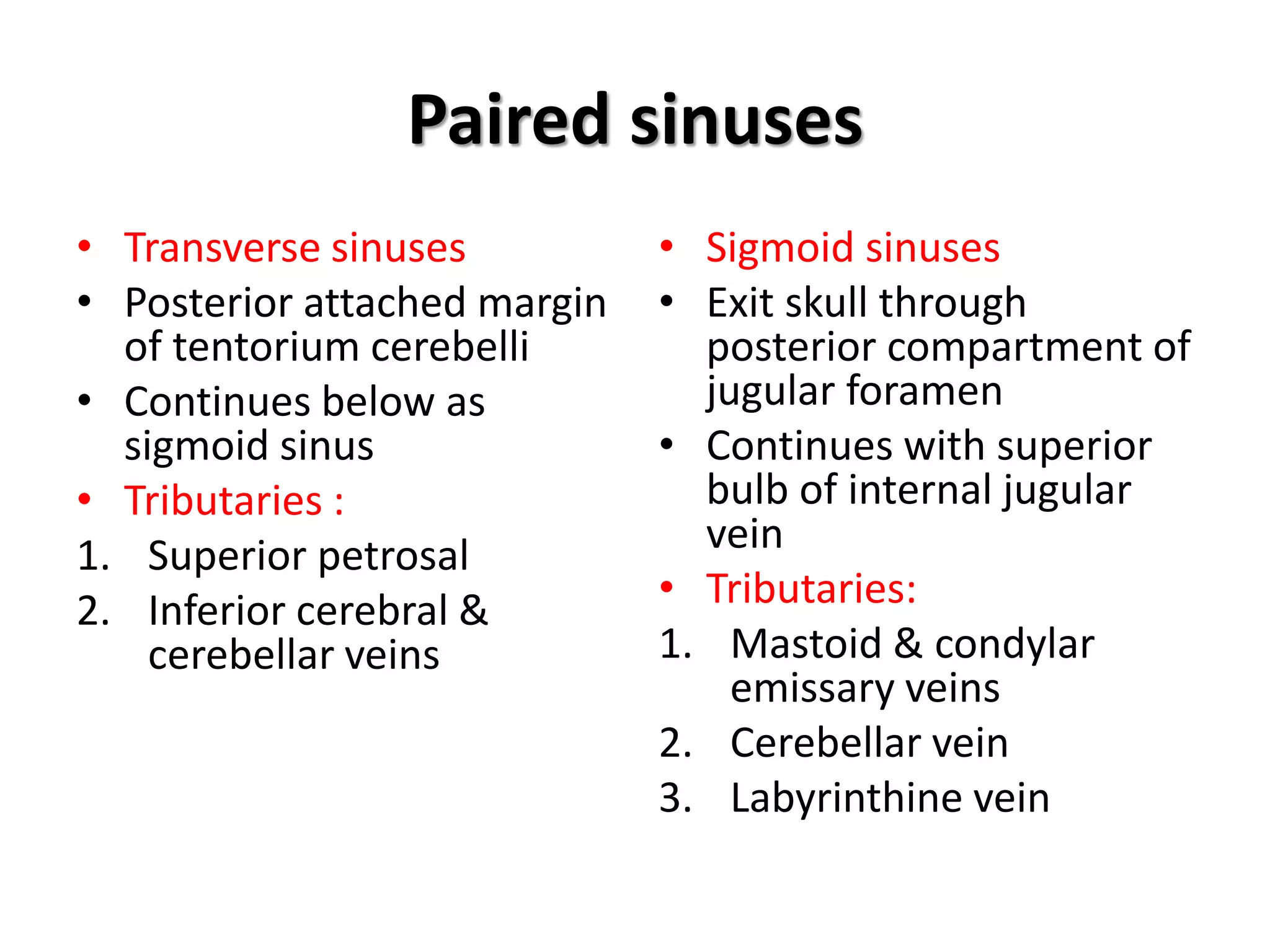 Dural venous sinuses | PDF