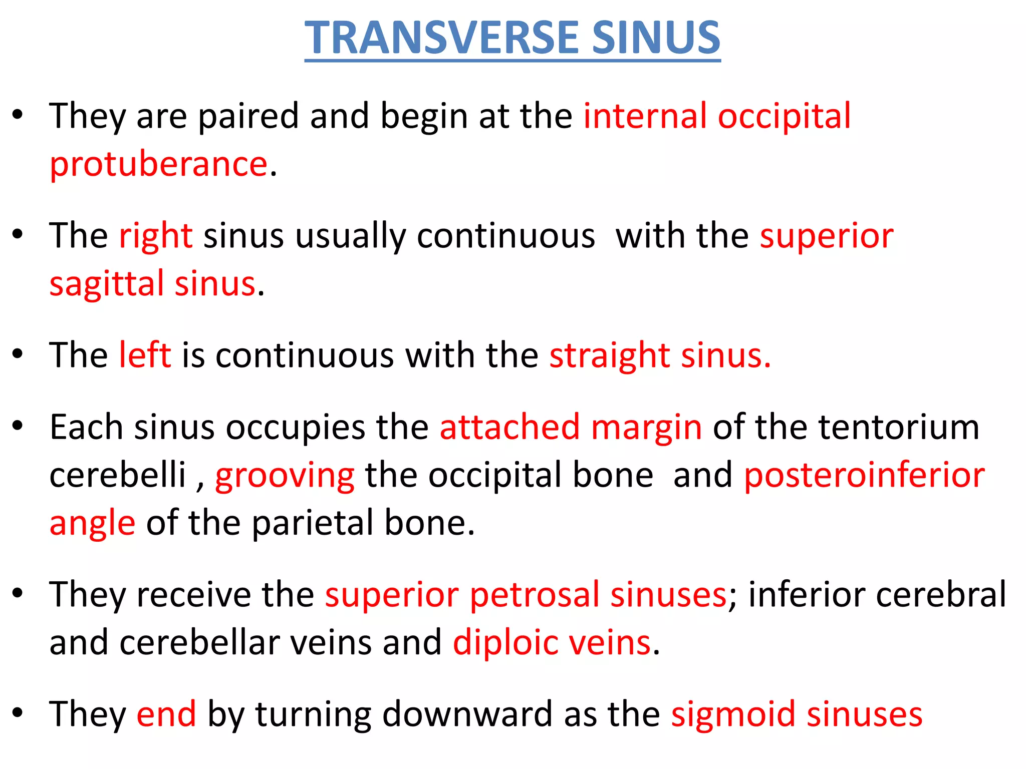 DURAL VENOUS SINUSES WITH CLINICAL ANATOMY 2021 | PPTX