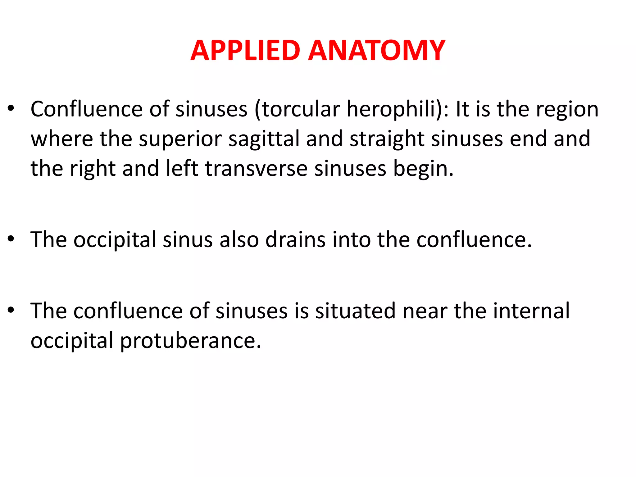 DURAL VENOUS SINUSES WITH CLINICAL ANATOMY 2021 | PPTX