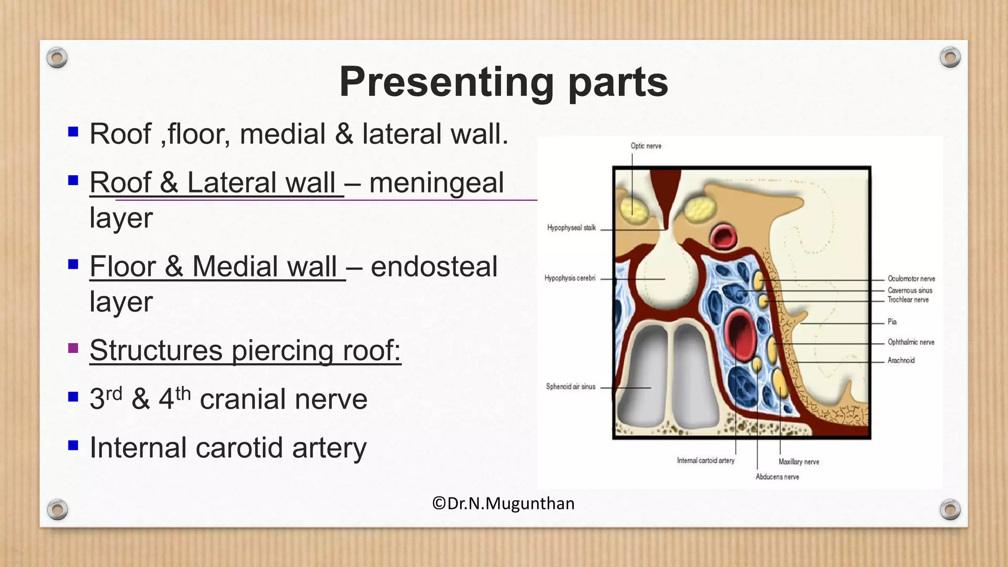 Dural venous sinuses & cavernous sinus - Dr.N.Mugunthan. | PDF