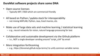 Overview of DuraMat software tool development | PPT