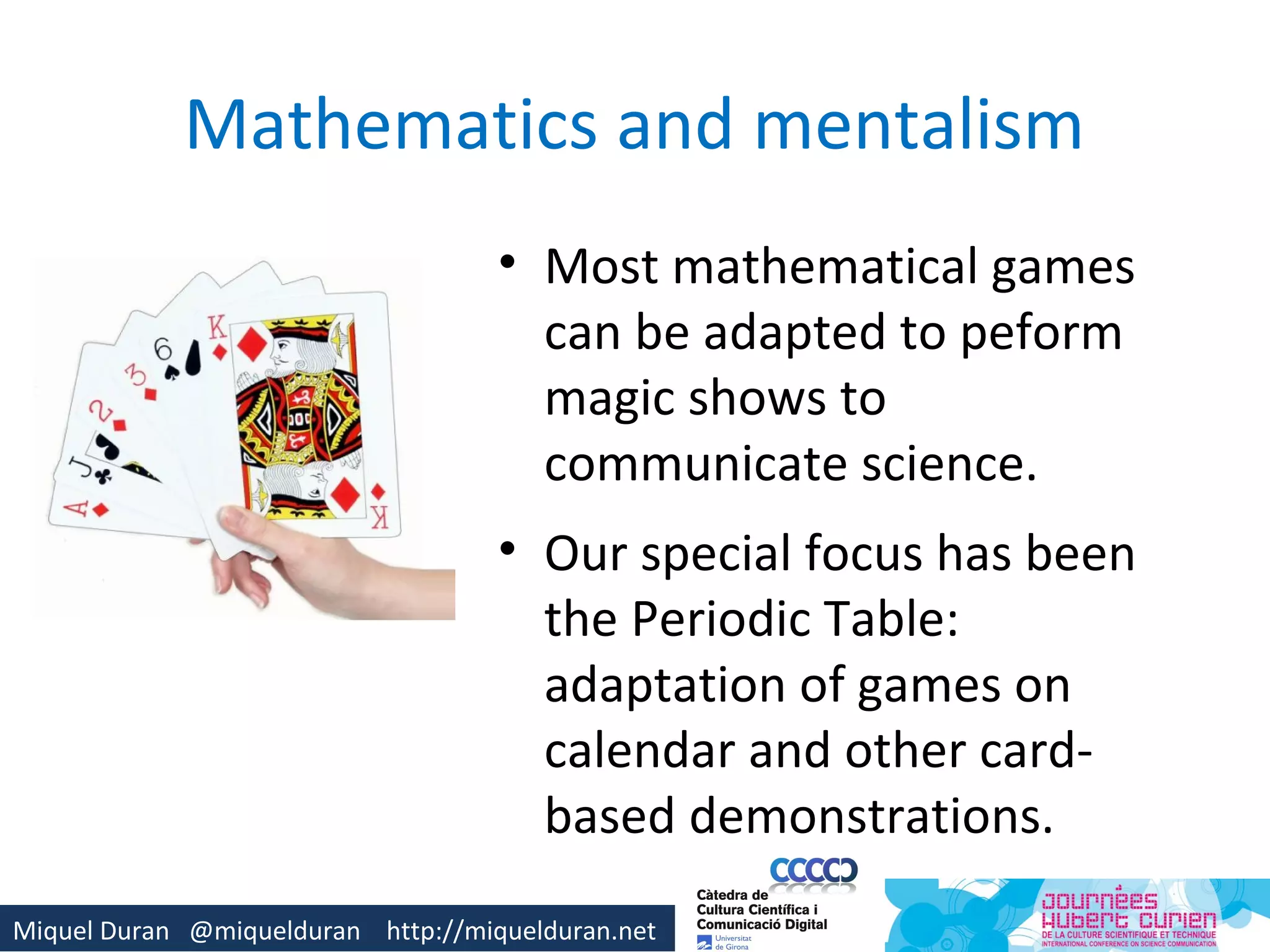 IYC2011: Magic, a catalyst for Science awareness | PPT