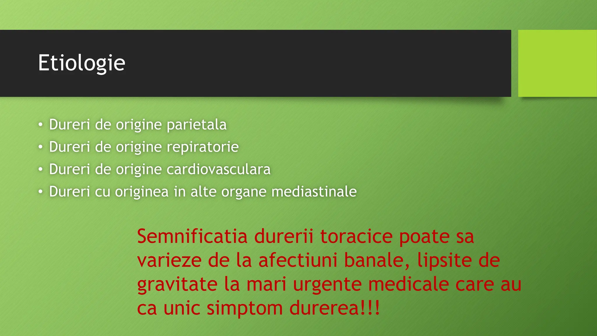 Durerea toracica semiologie diagnostic diferential | PPTX