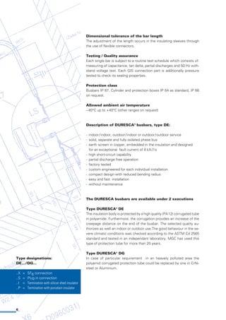 Duresca Busbar System Medium Voltage (Indoor & Outdoor) | PDF