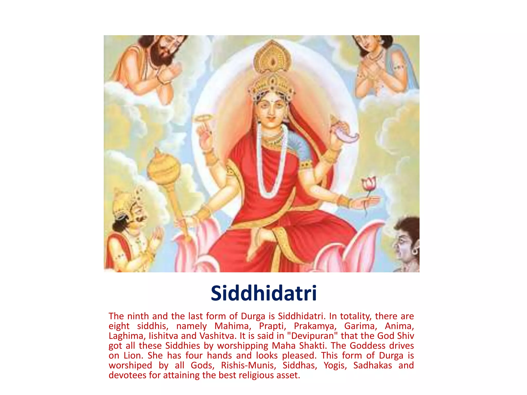 Godess Durga - 9 Different forms | PPSX
