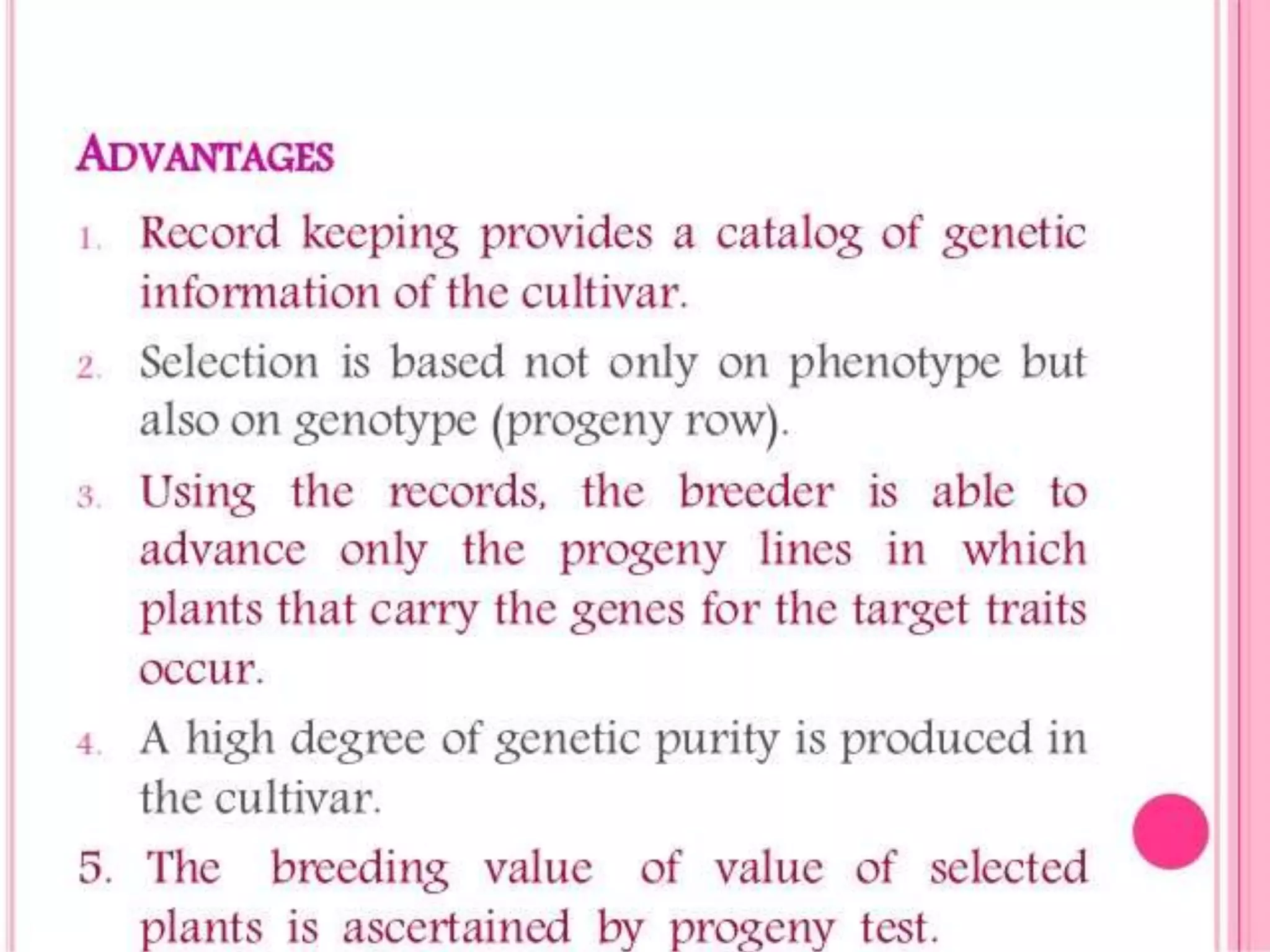 PEDIGREE METHOD OF PLANT BREEDING | PPTX