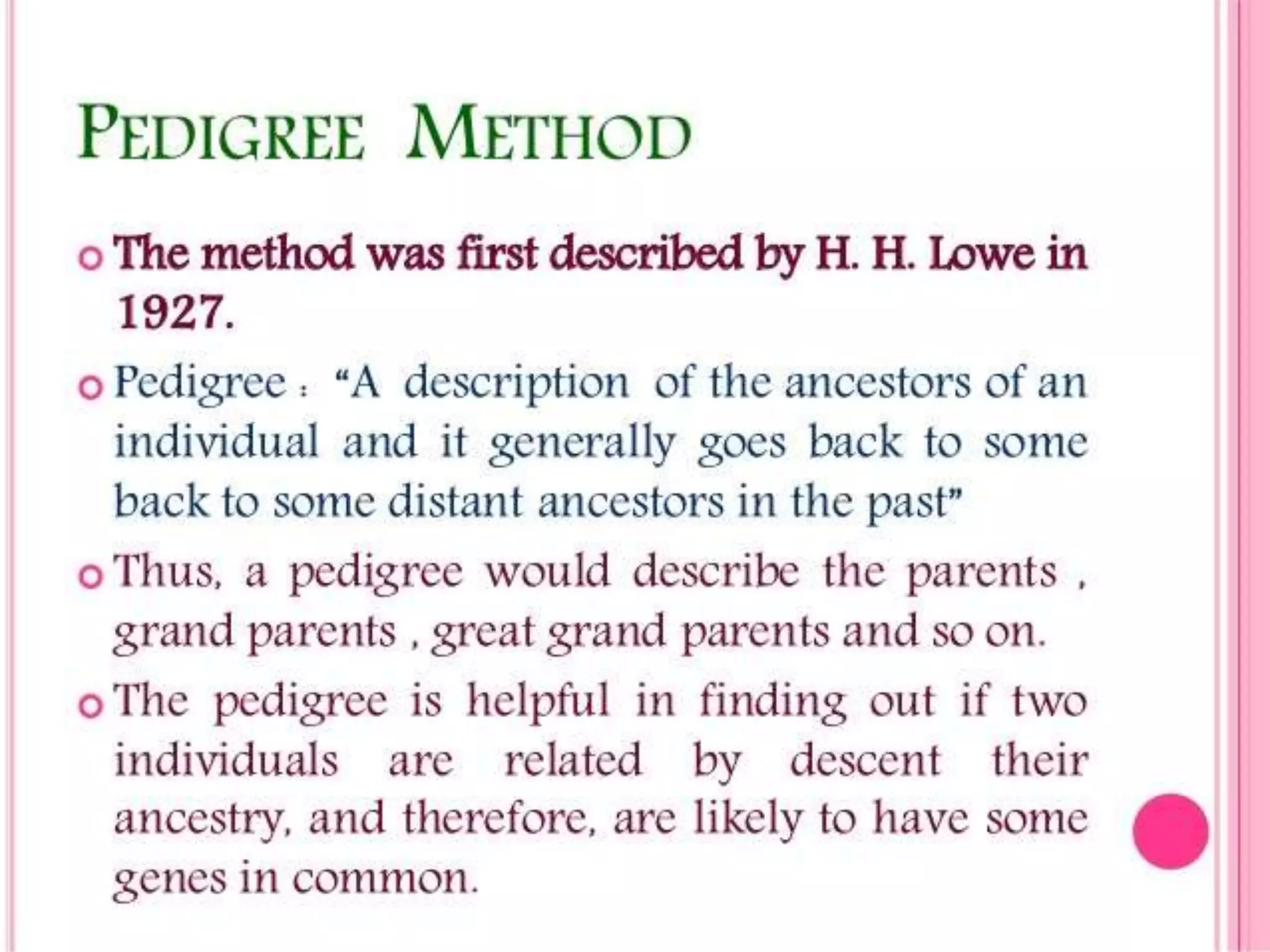 PEDIGREE METHOD OF PLANT BREEDING | PPTX