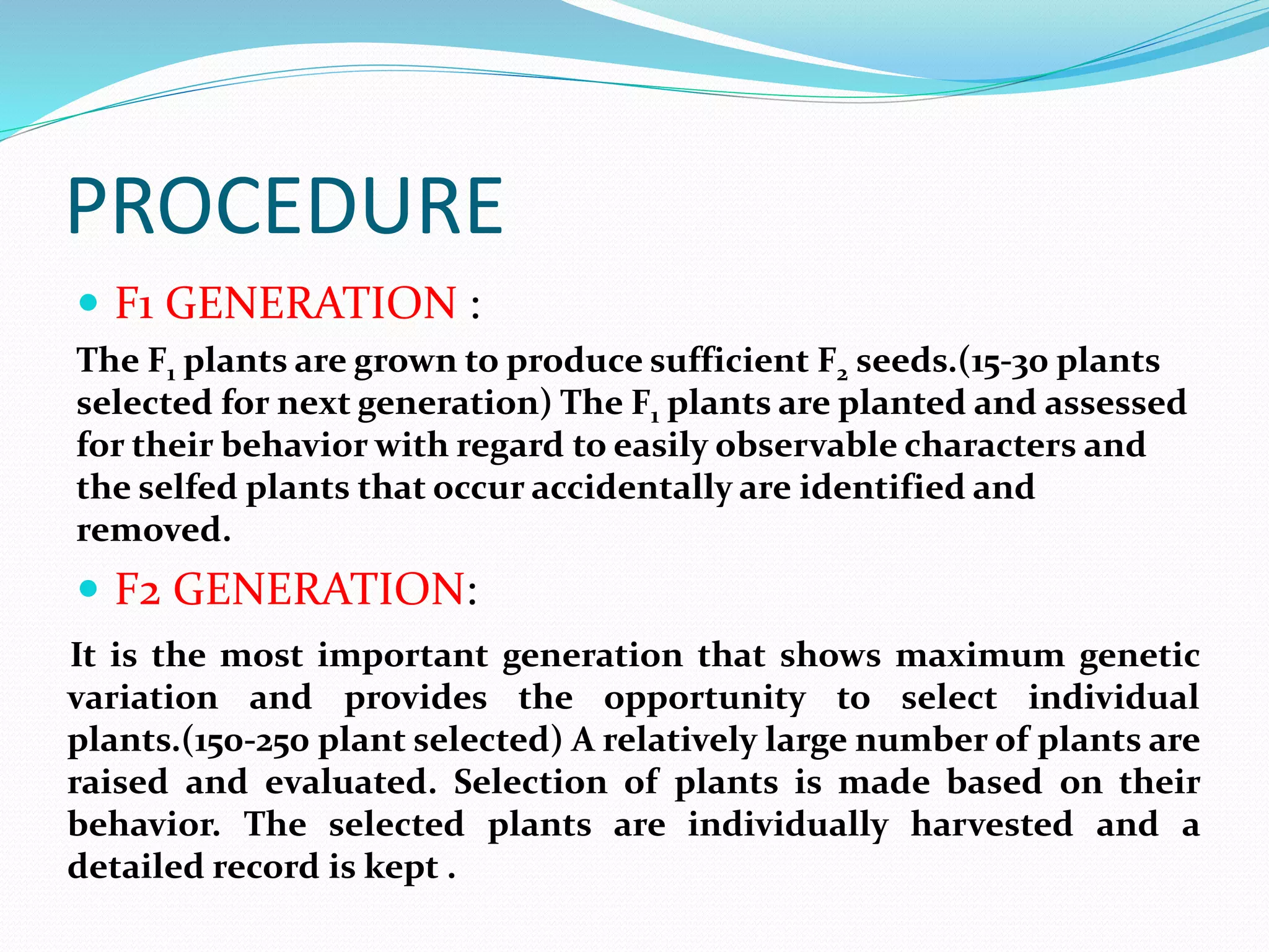 PEDIGREE METHOD OF PLANT BREEDING | PPTX