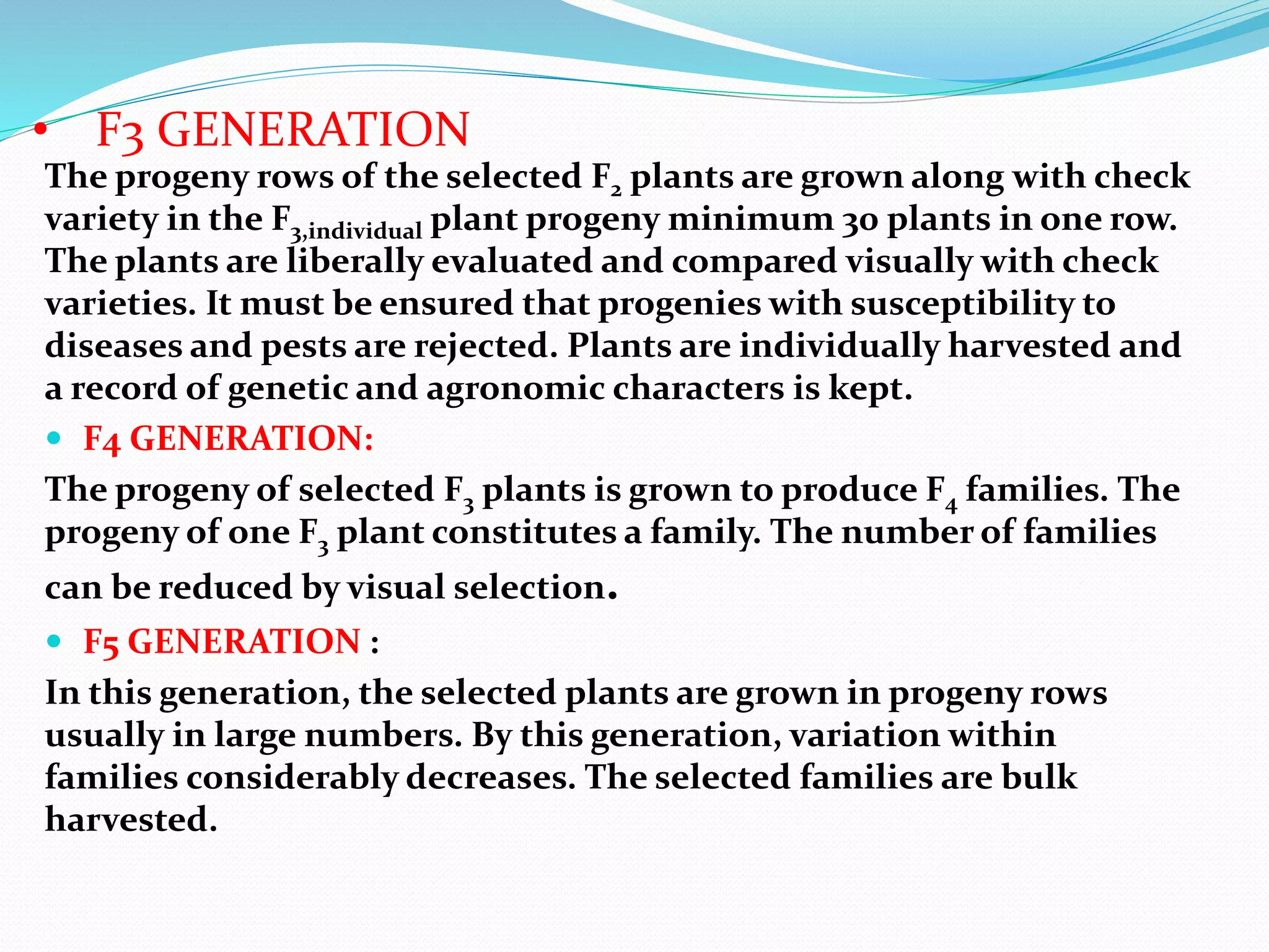 PEDIGREE METHOD OF PLANT BREEDING | PPTX