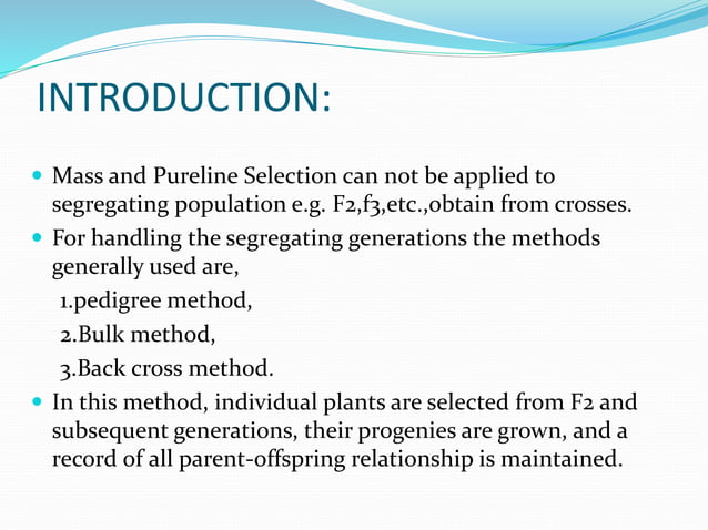 PEDIGREE METHOD OF PLANT BREEDING | PPTX | Gardening | Home & Garden