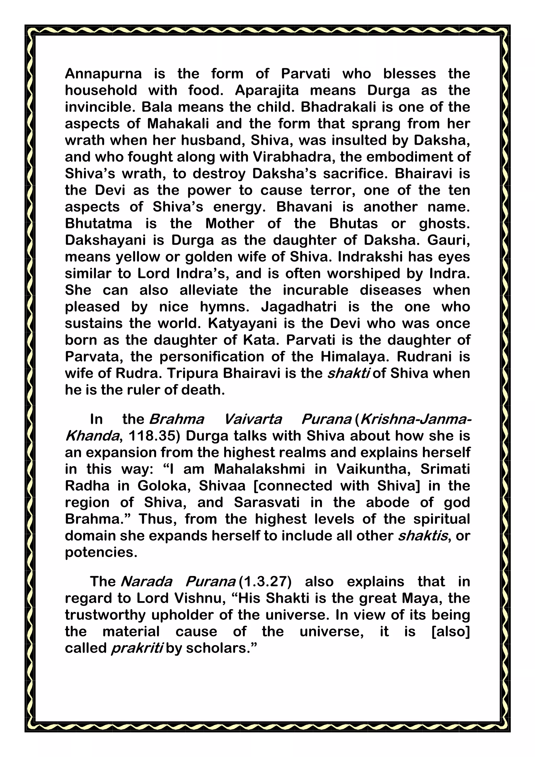 Durga her real identity | PDF