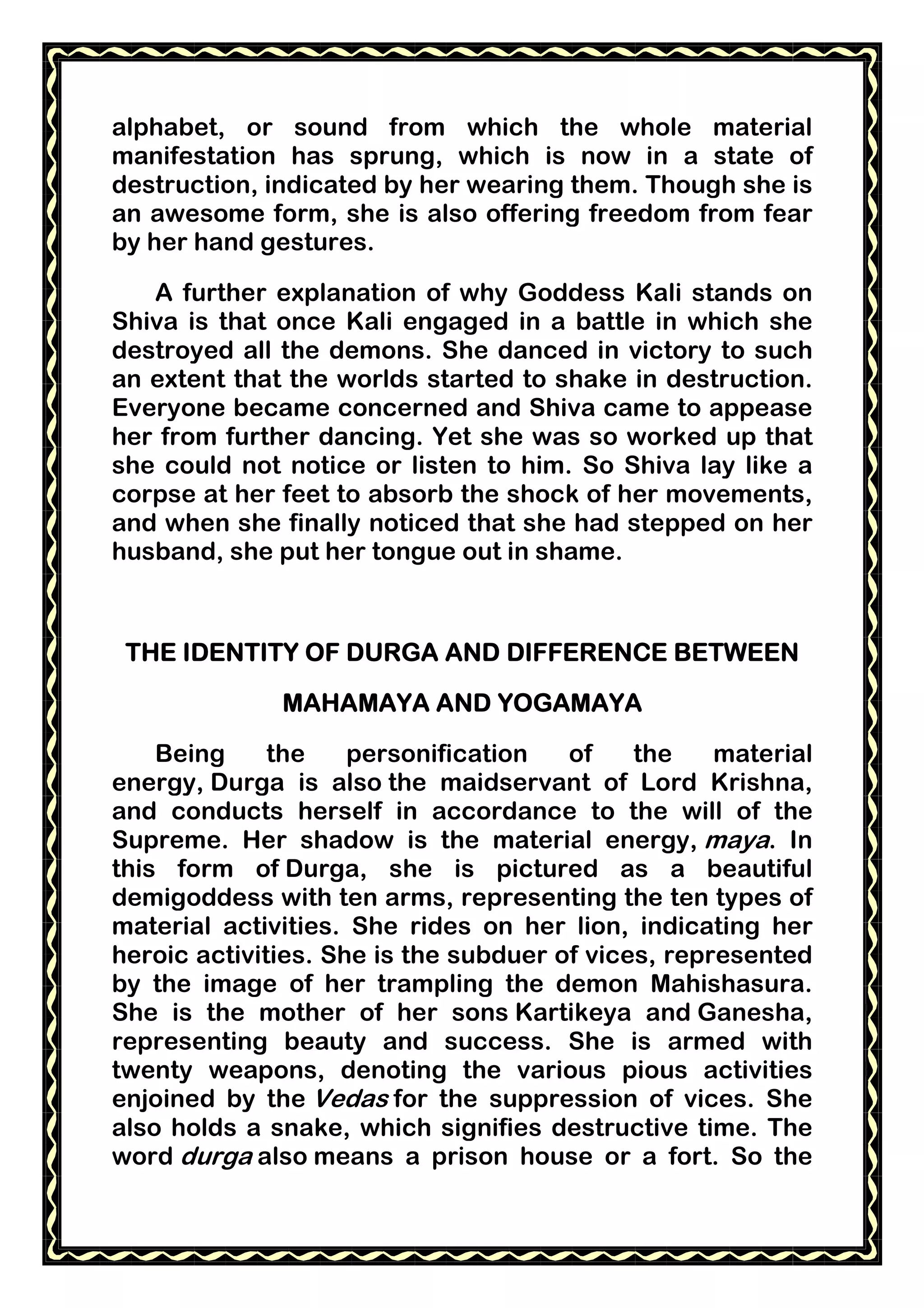 Durga her real identity | PDF