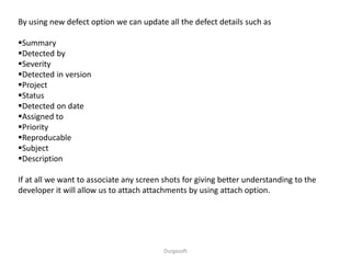 Manual Testing Material by Durgasoft | PPT