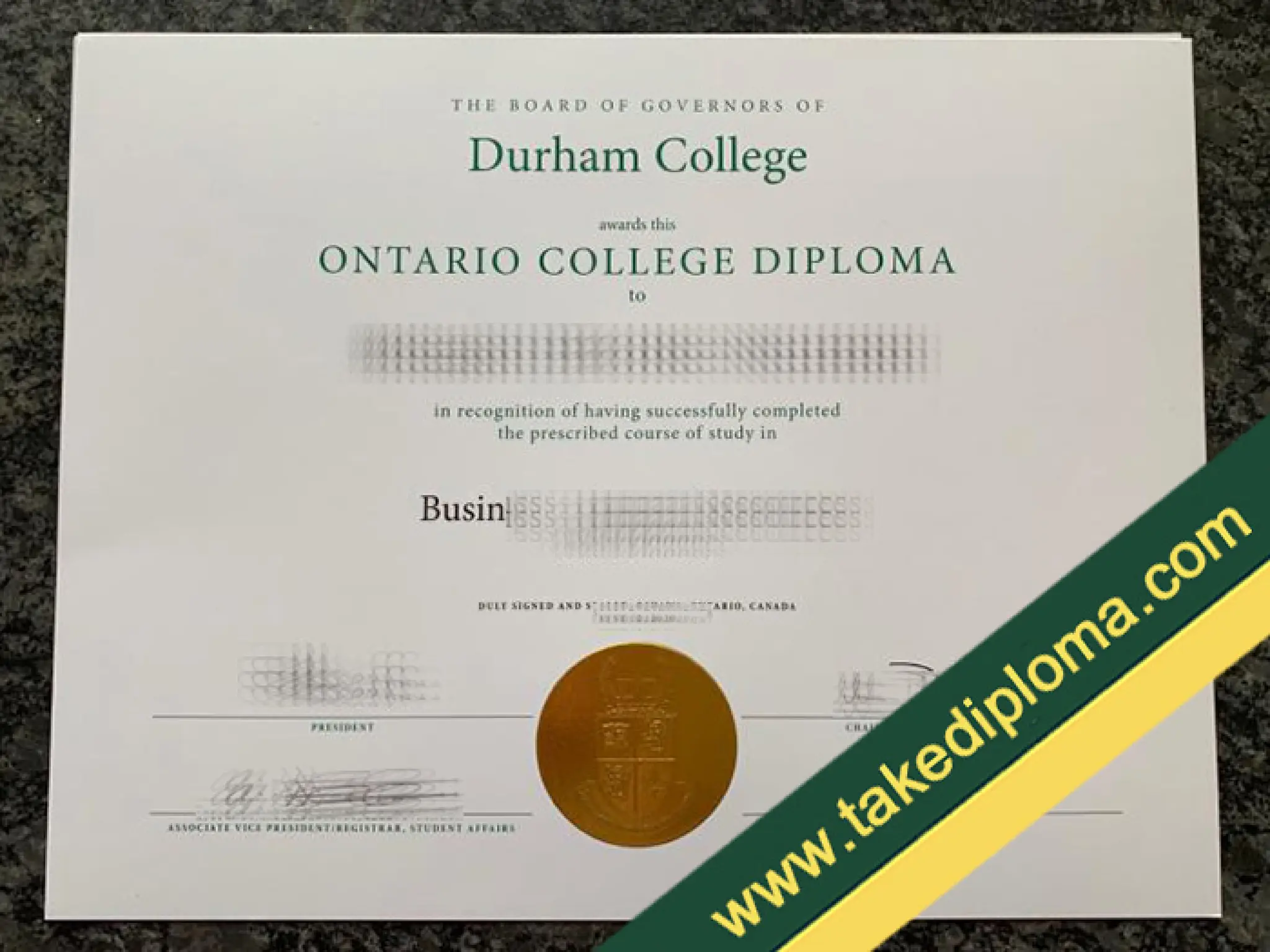 Durham College diploma degree sample, fake certificate | PPT | Free ...
