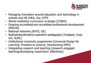 Strategic Visions & Values: Inclusive Curricula and Leadership in Learning and Teaching | PPT