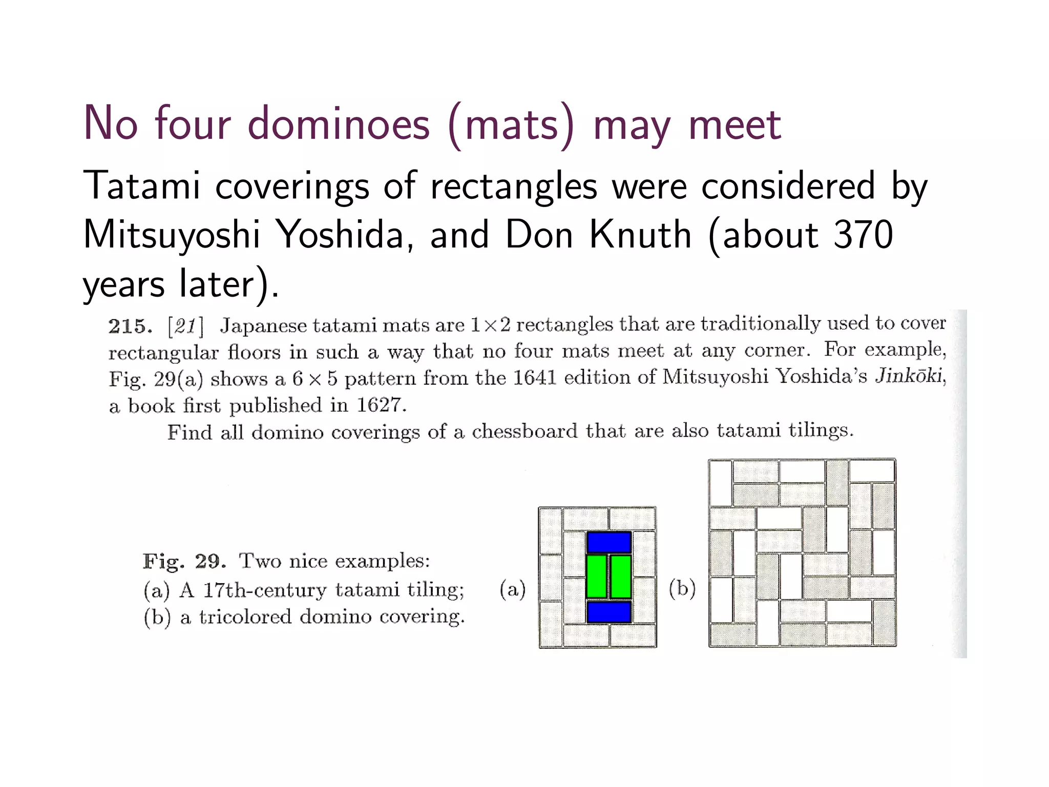 Monomino-Domino Tatami Coverings | PPT