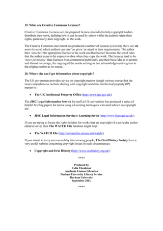 Durham university library copyright guide | PDF