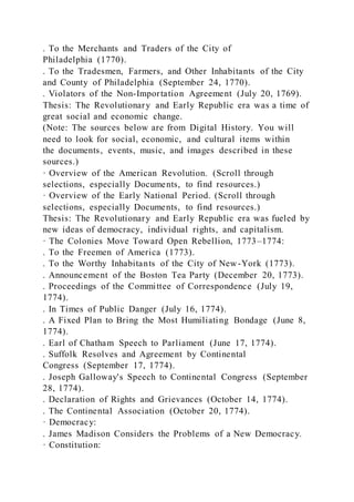 · During the Revolutionary and Early Republic era, how were the pe | PDF