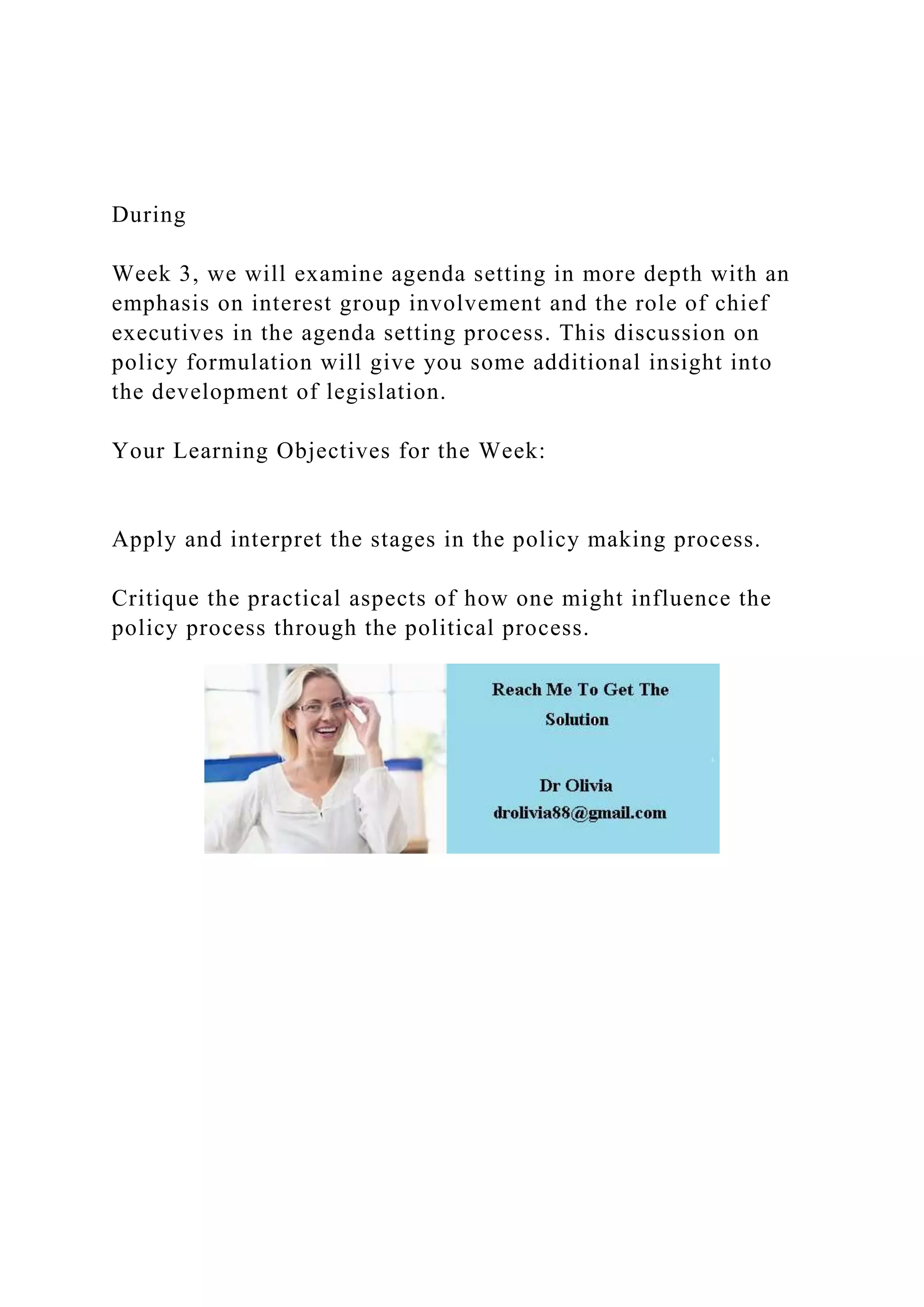 DuringWeek 3, we will examine agenda setting in more depth w.docx