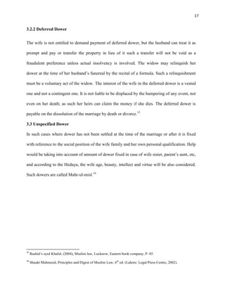 Durjo y's research on Dower rights of bd women | PDF