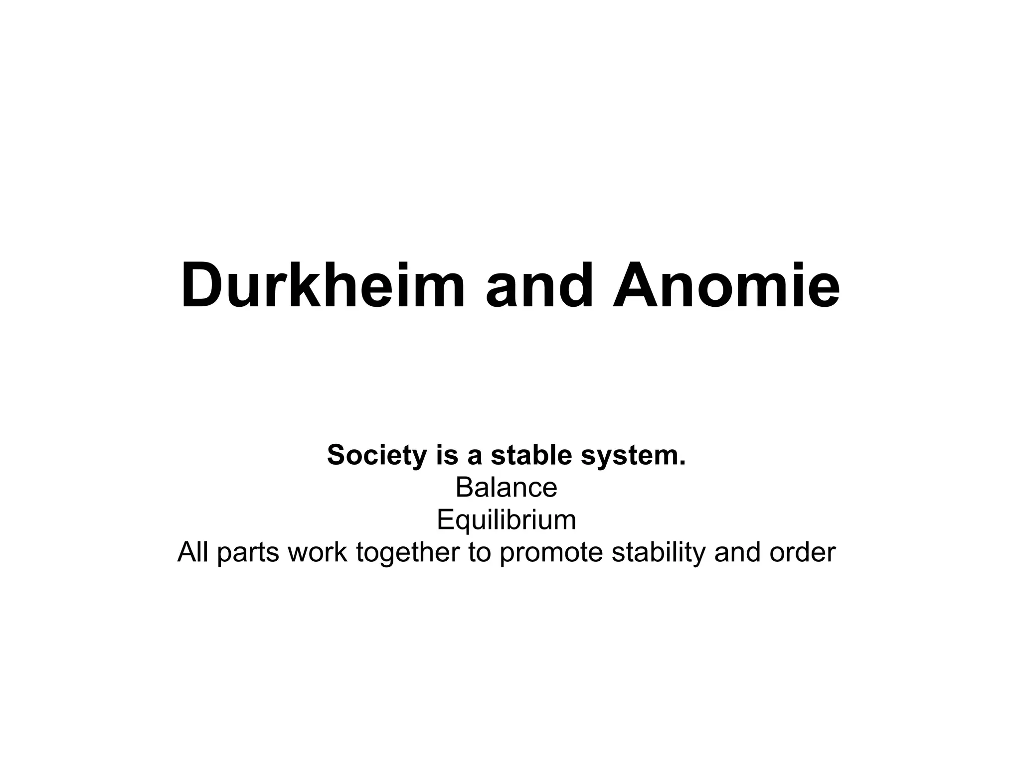 Durkheim And Anomie | PPT