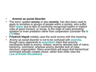 Durkheim And Anomie | PPT