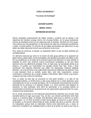 Lecciones de sociología - Lección cuarta - moral cívica | PDF