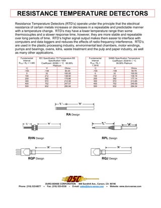 Duro-Sense RTD Catalog | PDF