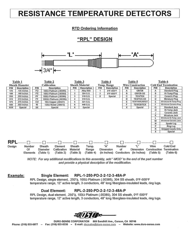 Duro-Sense RTD Catalog | PDF