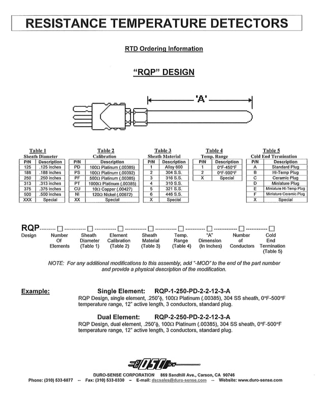 Duro-Sense RTD Catalog | PDF