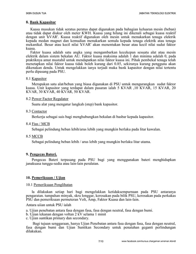 Papan suis utama | PDF