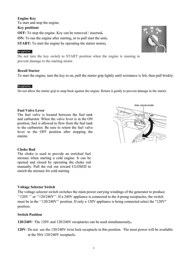 DuroMax XP10000E Generator Owners Manual | PDF