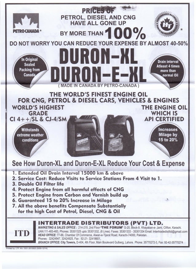 Duron XL Engine Oil | PDF