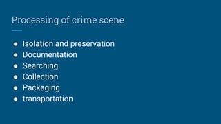 CRIME SCENE MANAGEMENT | PPTX