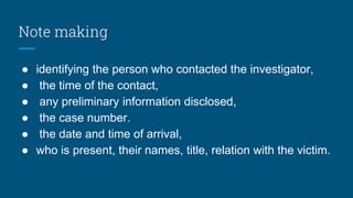 CRIME SCENE MANAGEMENT | PPTX