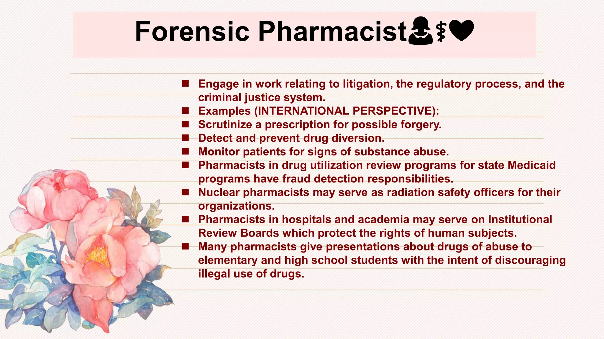 Forensic Pharmacy, Forensic Pharmacist and Ethics ... By Dr Duryab ...