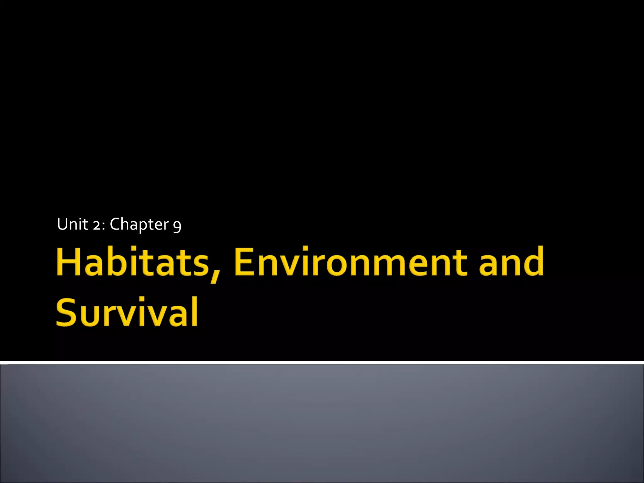 Habitats, Environment and Survival | PPT