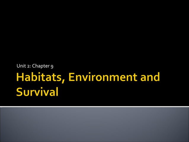 Habitats, Environment and Survival | PPT | Geography | Science