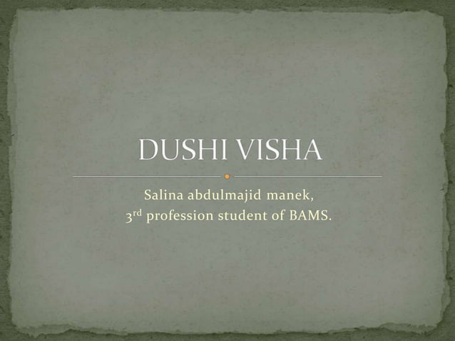 Dushi visha | PPTX | Digestive Disorders | Diseases and Conditions