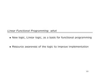 Linear Functional Programming | PPT