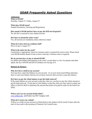 DU SOAR Frequently Asked Questions | PDF