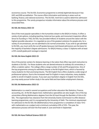 DU SOL Admission Online Registration | PDF