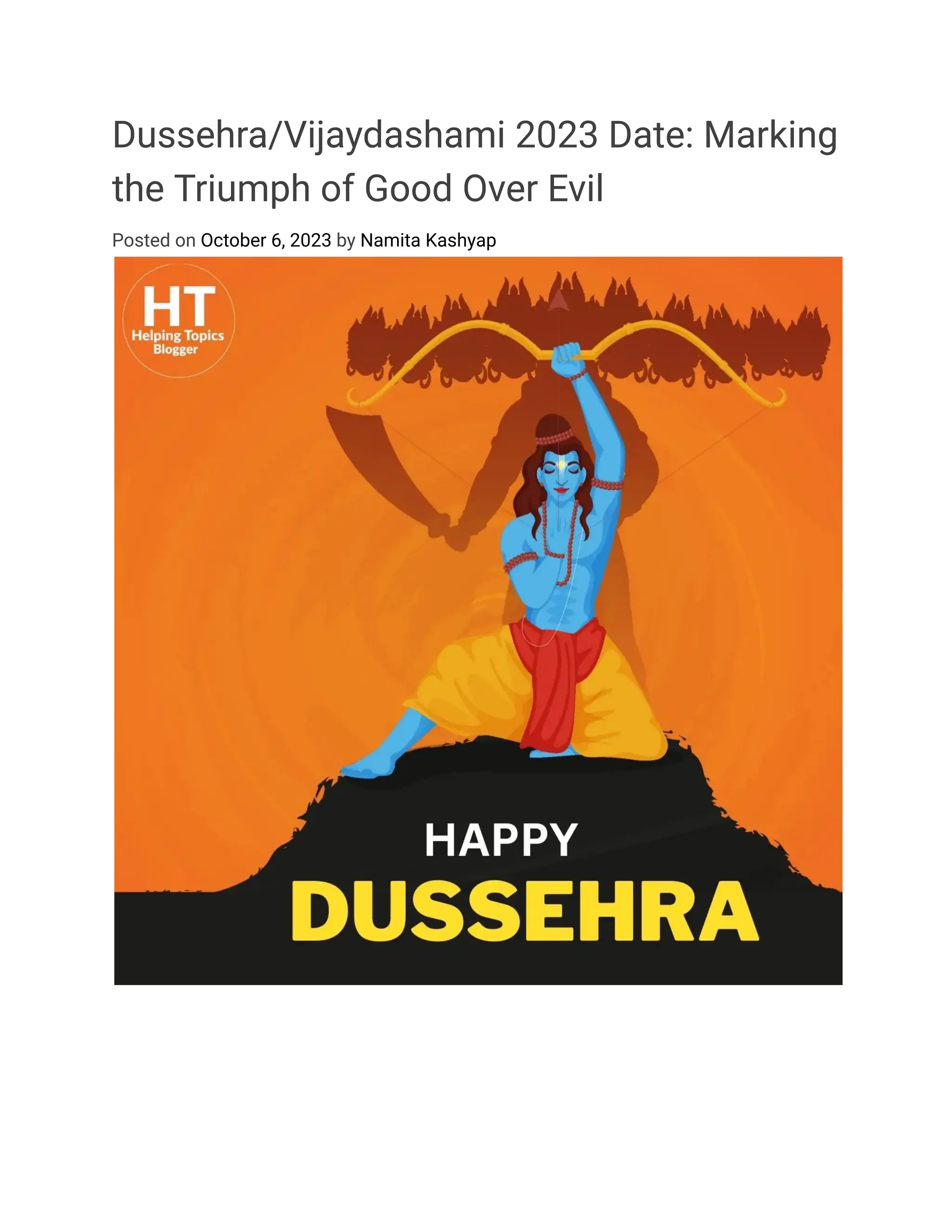 Dussehra/Vijaydashami 2023 | PDF
